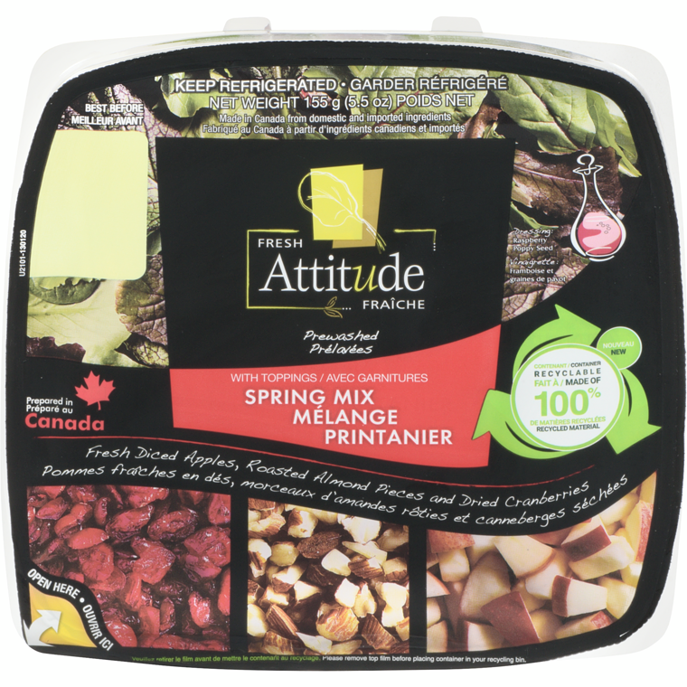 Fresh Attitude Spring Mix Salad with Toppings Single Sized 155 g – FARM ...