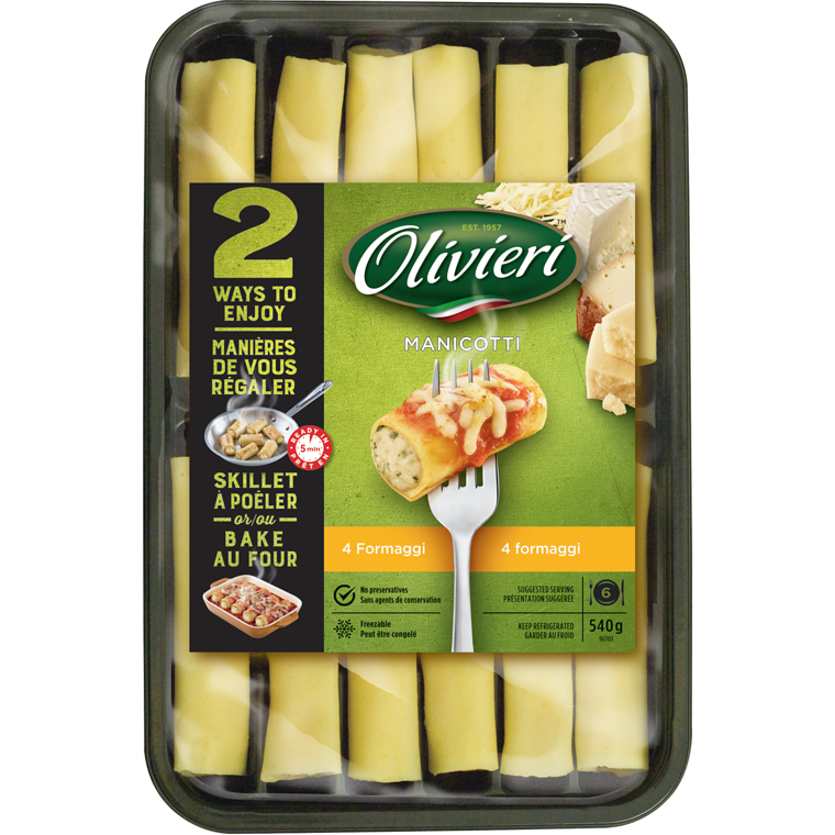 Olivieri Four Cheese Manicotti – FARM BOUND